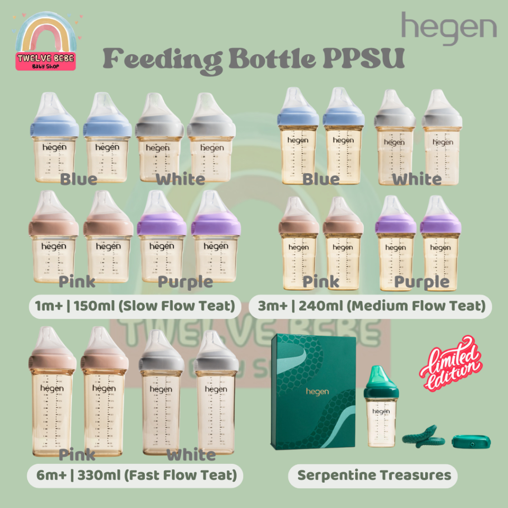 Jual Hegen Feeding Bottle PPSU isi 2pcs 150ML 240ML 330ML / Botol Susu Bayi Baby Newborn ...