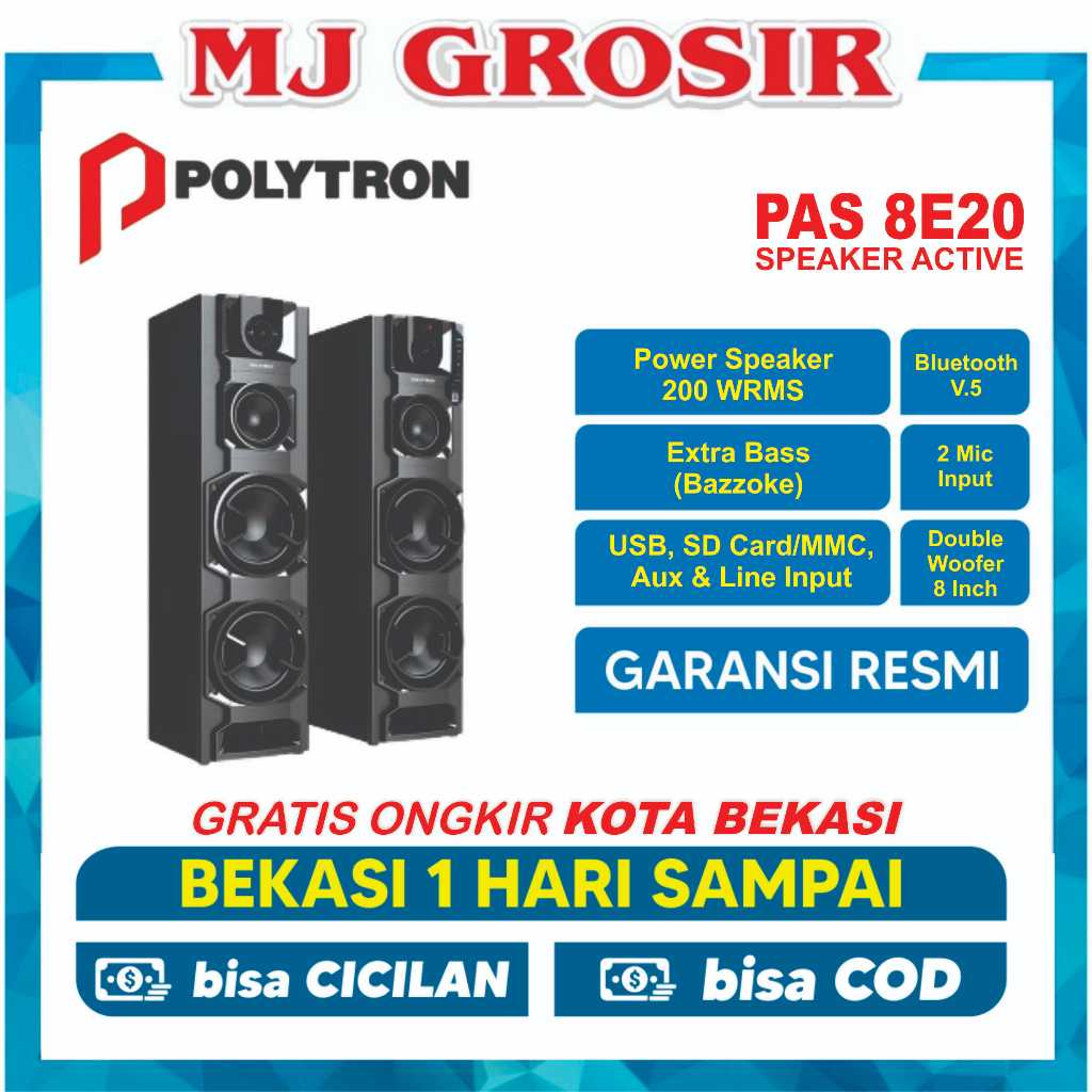 Jual POLYTRON SPEAKER AUDIO PAS 8E20 / PAS 8BF22 / PAS 8EF22 / PAS 8FF22 SUPER BASS XBR USB ...