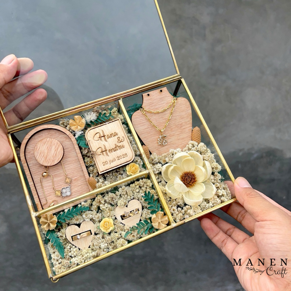 Jual ( PROMO )jewelry Box Terrarium /kotak Cincin Rustic /Ring Box ...