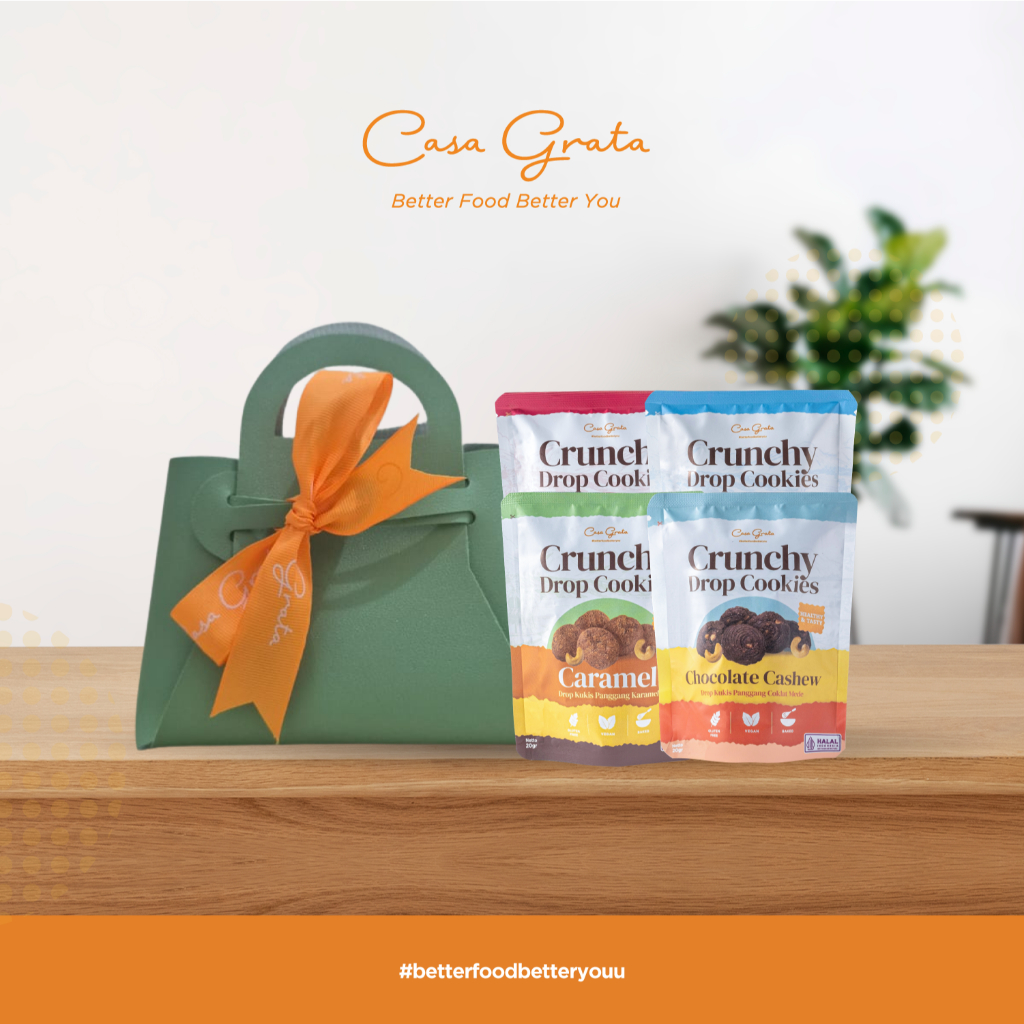 Jual Casa Grata Deluxe Crunchy Set – 4 Mini Cookies 20g in Elegant Bag ...