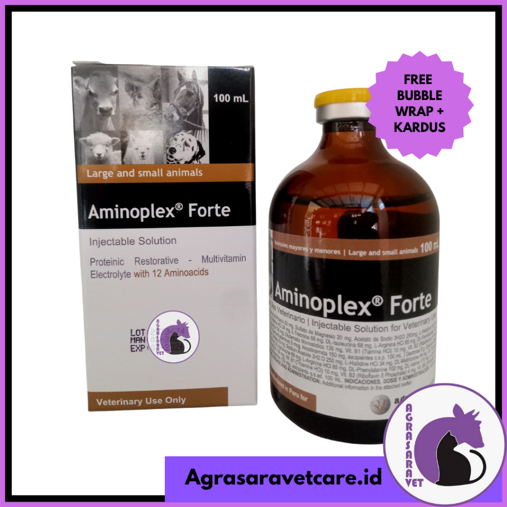 Jual AMINOPLEX FORTE 100 ml - Multivitamin Asam Amino lengkap untuk Hewan ternak seperti viamin ...