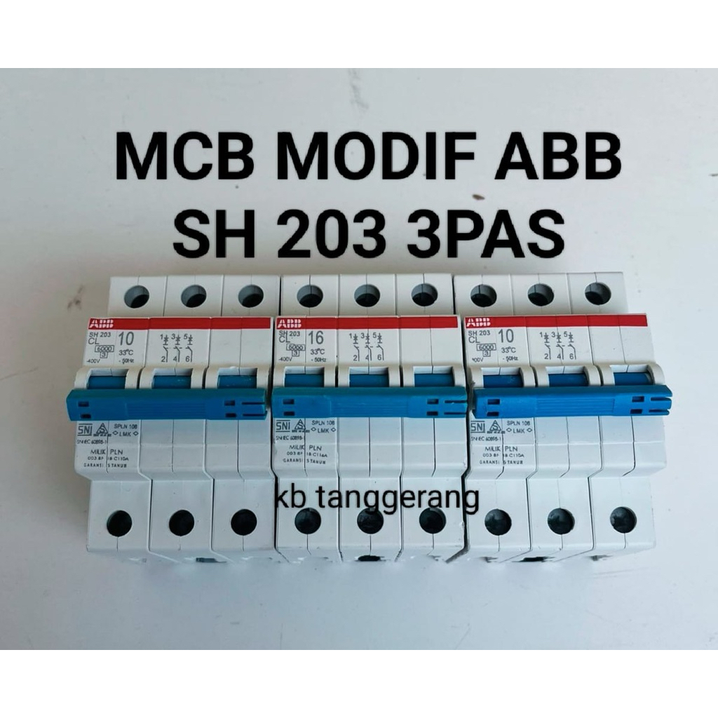 Jual MCB MODIF ANTI JEGLEK ABB SH 203 3PAS SIAP PAKEK | Shopee Indonesia