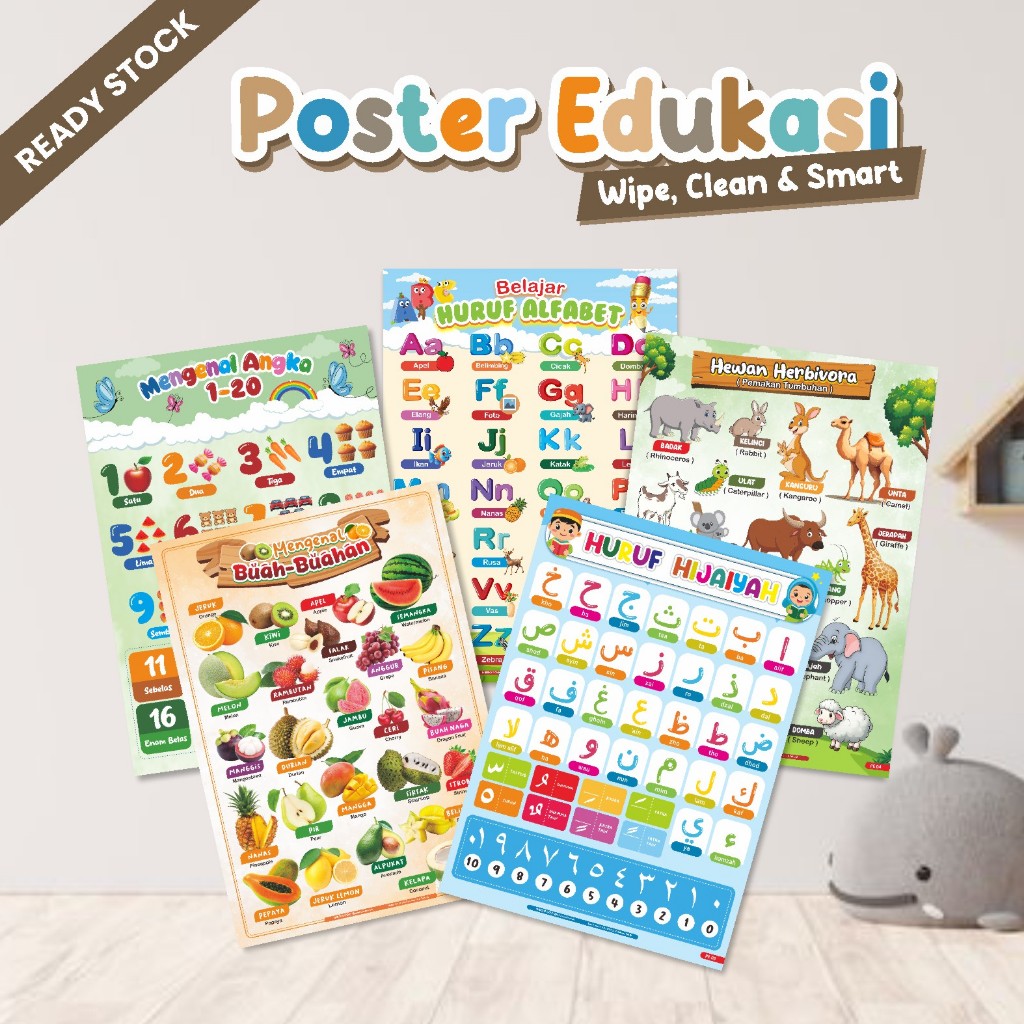 Jual POSTER EDUKASI ANAK PAUD/TK - POSTER DINDING JUMBO LAMINASI GLOSSY ...