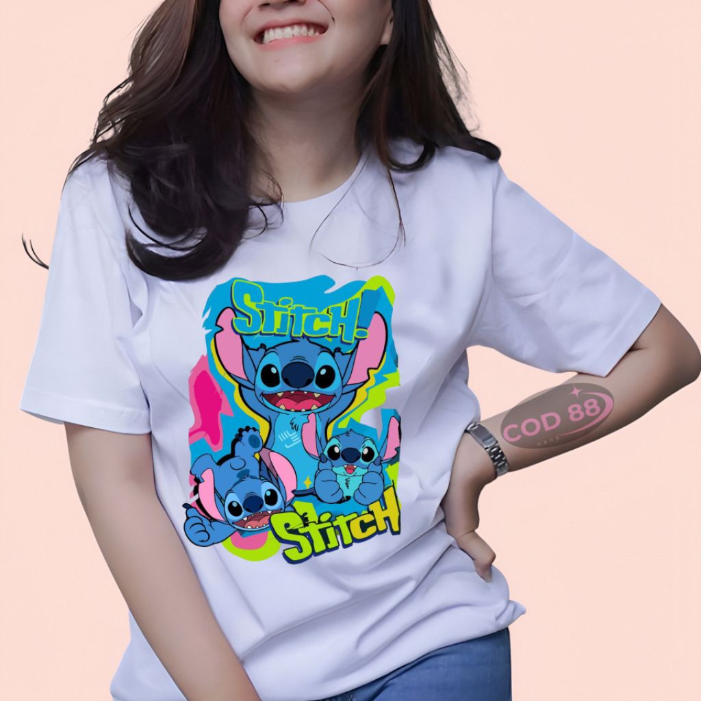 Jual Kaos Stitch Wanita / T-shirt Wanita / Atasan Wanita / Baju Atasan ...