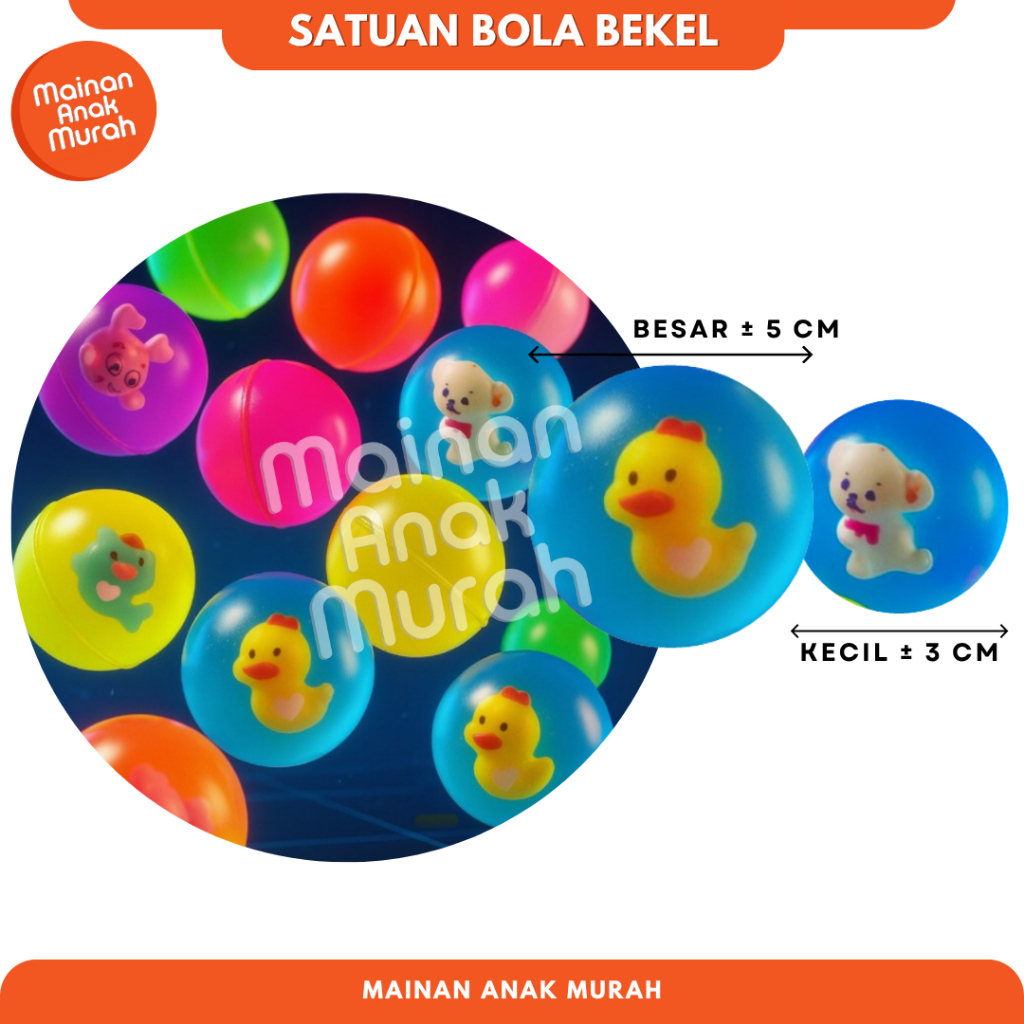 Jual Bola Bekel Karet Warna Warni Karakter Bouncing Ball / Mainan ...