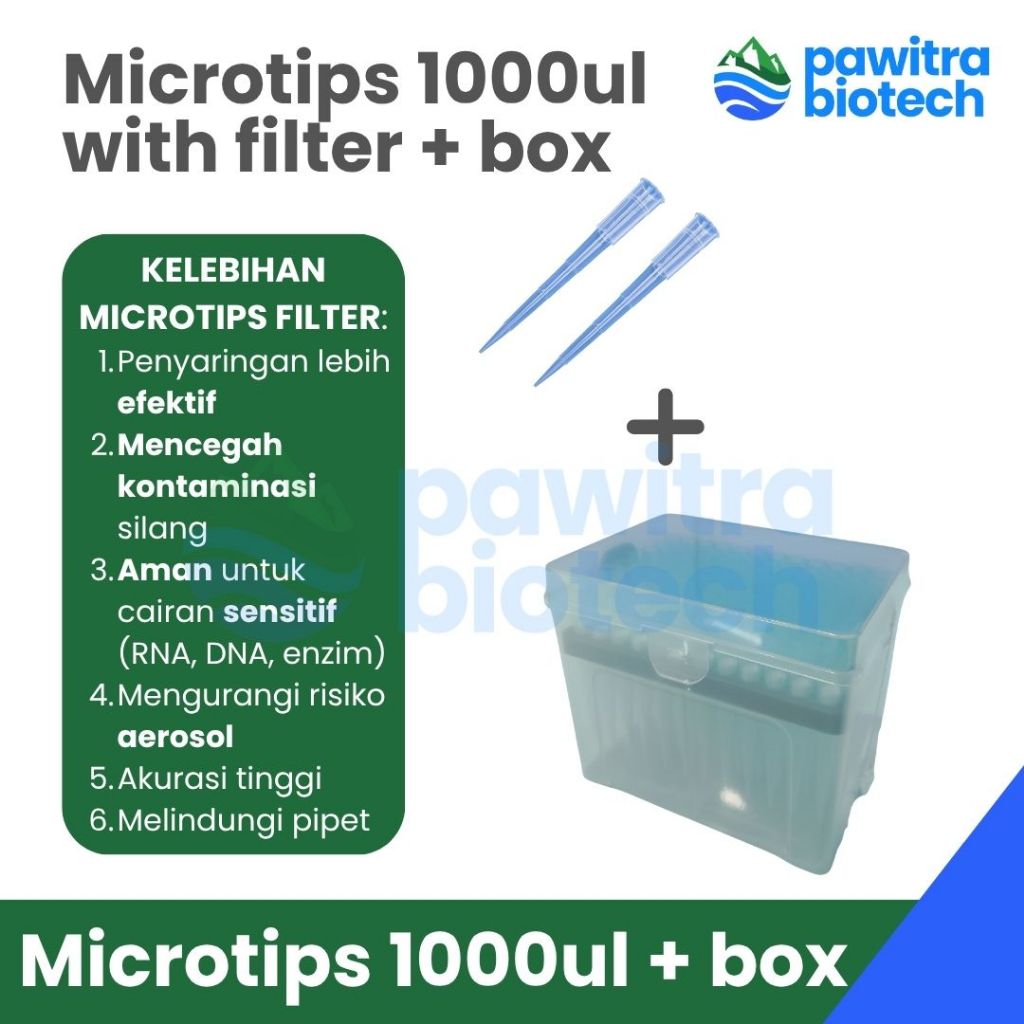 Jual 1000ul Box Packed Sterilization Filter Tips Pipet Lab Microtips ...