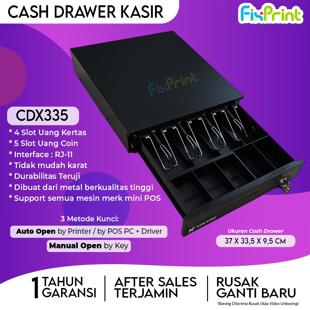 Jual FixPrint Cash Drawer Xantri CD-X405 / CD-X335 / CD-408 / CD-UL400 ...