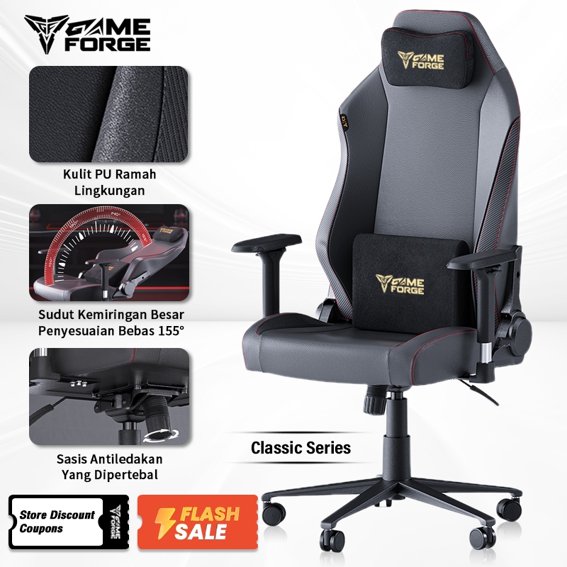 Jual GAMEFORGE Gaming Chair Classic Series|Kursi Ergonomi,dengan bantal ...
