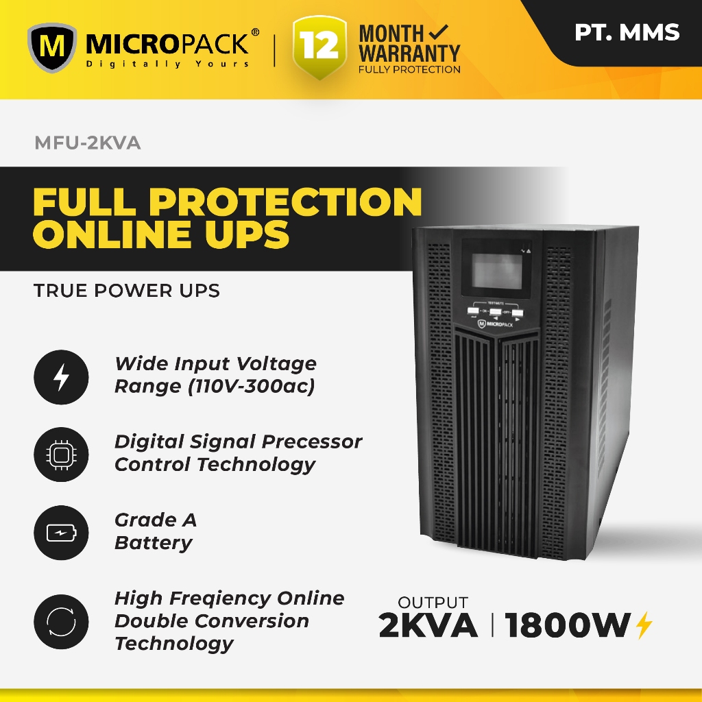 Jual MICROPACK- 100% ORIGINAL UPS ONLINE TRUE POWER STABILIZER ANTI ...
