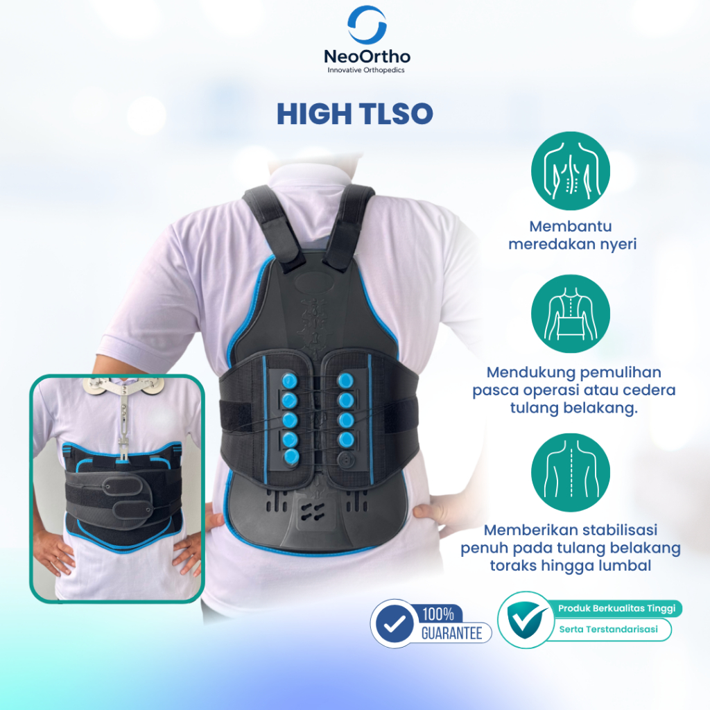 Jual NeoOrtho - High TLSO Thoracic Full Back Brace for Men and Women ...