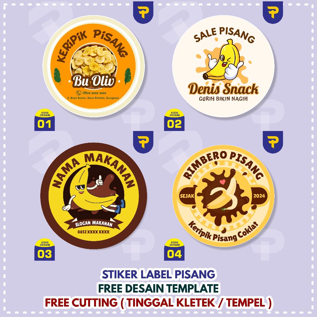 Jual stiker label keripik keripik pisang stiker sale pisang cokelat ...