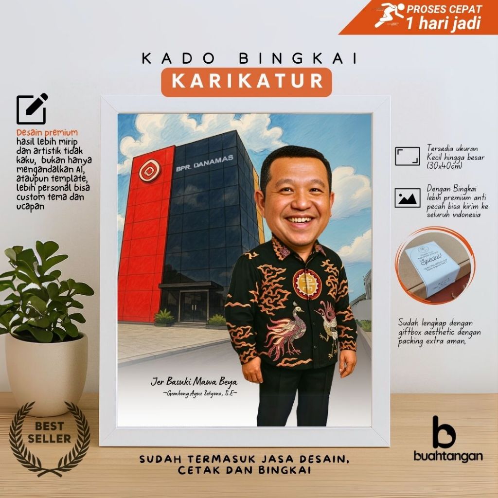 Jual Kado bingkai karikatur farewell, pensiun, wisuda, guru, ulang ...