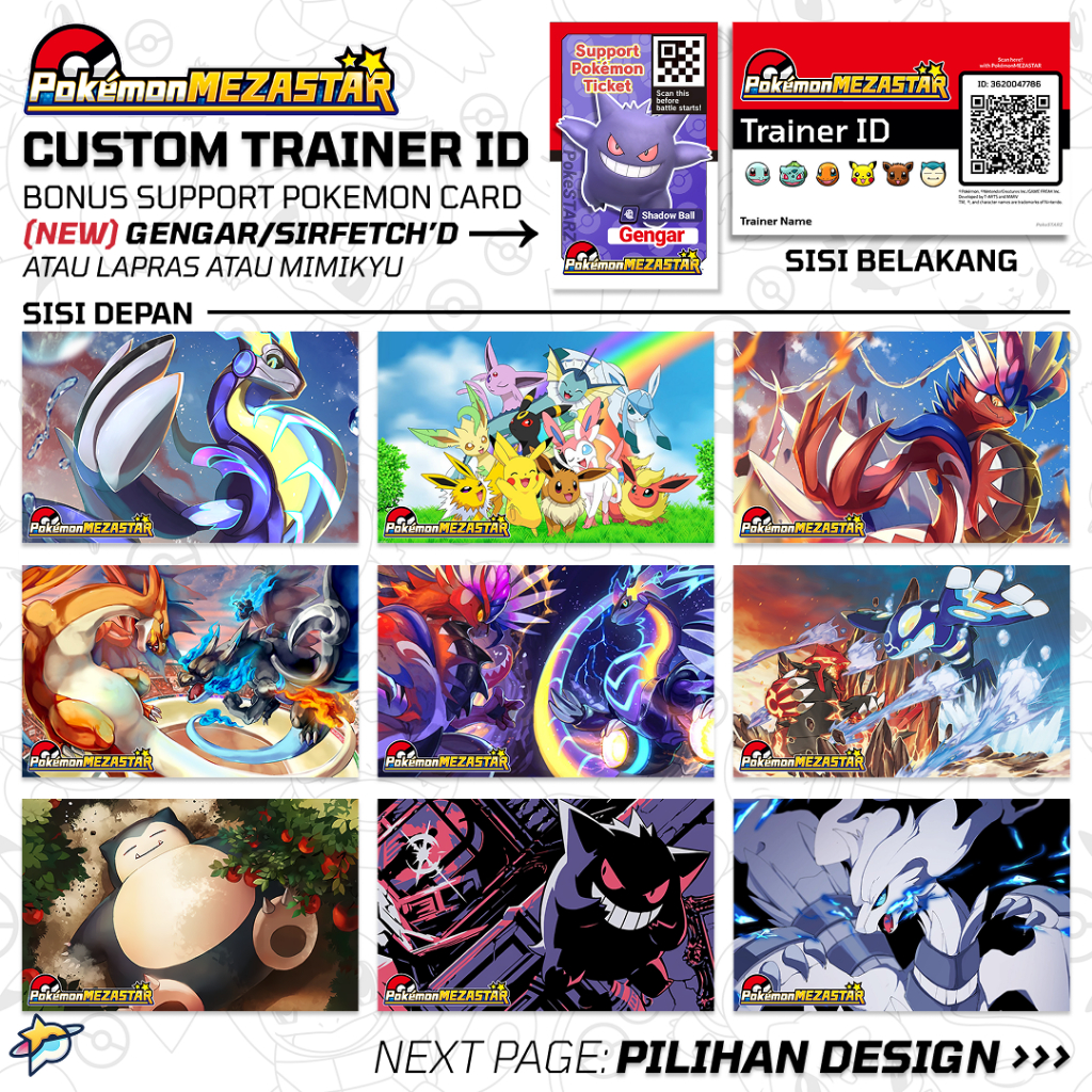 Jual Kartu Trainer ID Card Pokemon Mezastar 2 Sisi + Bonus Support ...