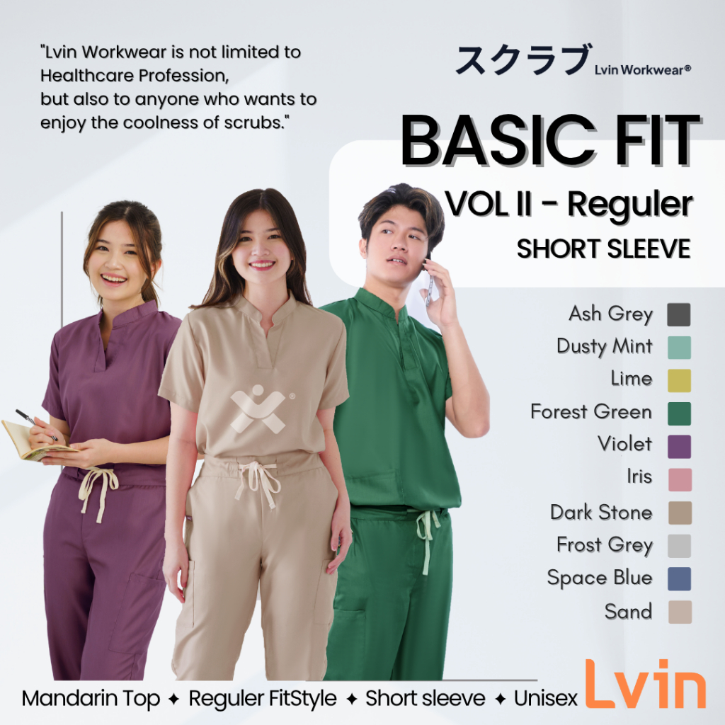 Jual [ Lvin ] Vol II - Mandarin Collar - BAJU SCRUB MEDICAL SCRUB SUIT ...