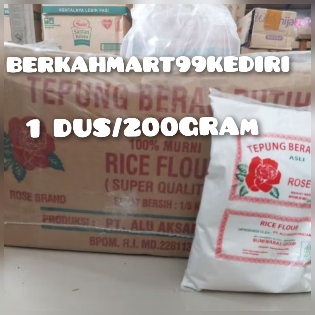 Jual Tepung beras rose brand 1 dus isi 50 pcs kemasan 200 gram | Shopee ...