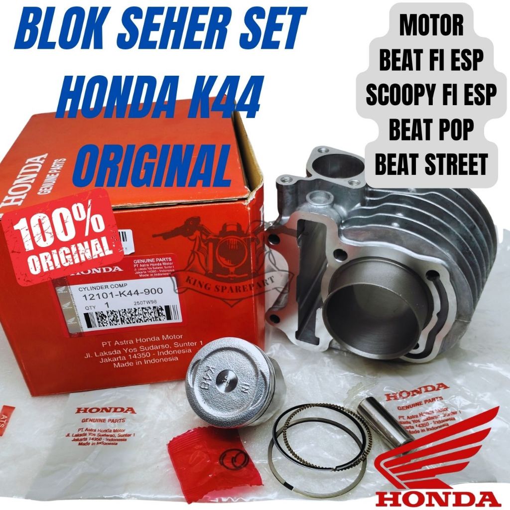 Jual BLOK SEHER SET HONDA KODE K44 MOTOR BEAT FI ESP SCOOPY FI ESP BEAT ...