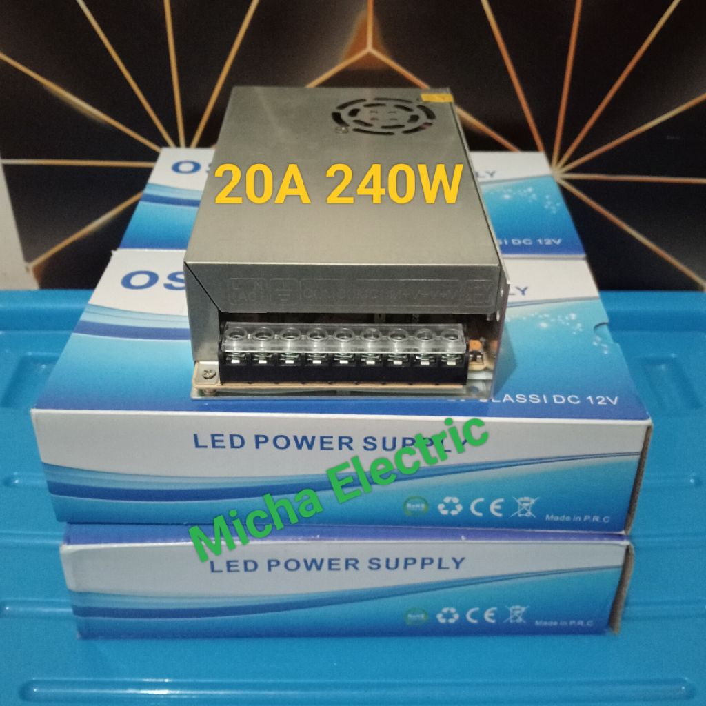 Jual OSKA Power Supply Kipas 12V 20A 240W Indoor/ Trafo Adaptor FAN 12V ...