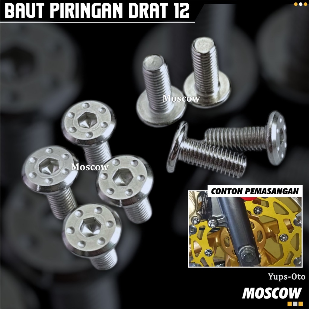 Jual BAUT DISC PIRINGAN CAKRAM PROBOLT STAINLESS BESI UNIVERSAL BAUT PIRINGAN CAKRAM BEAT MIO ...