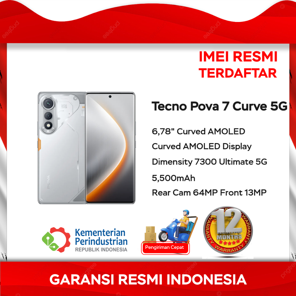 Jual Tecno Pova 7 Curve 5G 8/256GB [Mediatek D7300 Ultimate 5G, 5500mmAh + Bypass Charging 2.0 ...