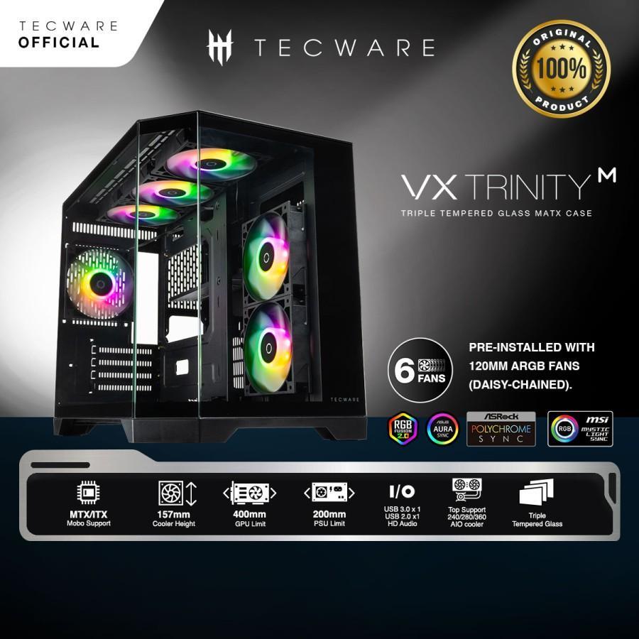 Jual Tecware VX Trinity Free 6 Fan ARGB | CASING PC M-ATX | Shopee ...