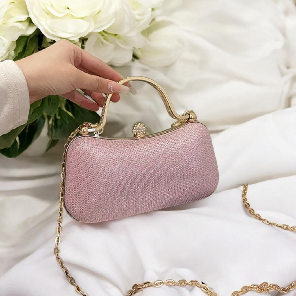 Jual SLIGHT Tas Pesta Clutch Mini Bag Emmeline Pink Sling Rantai ...