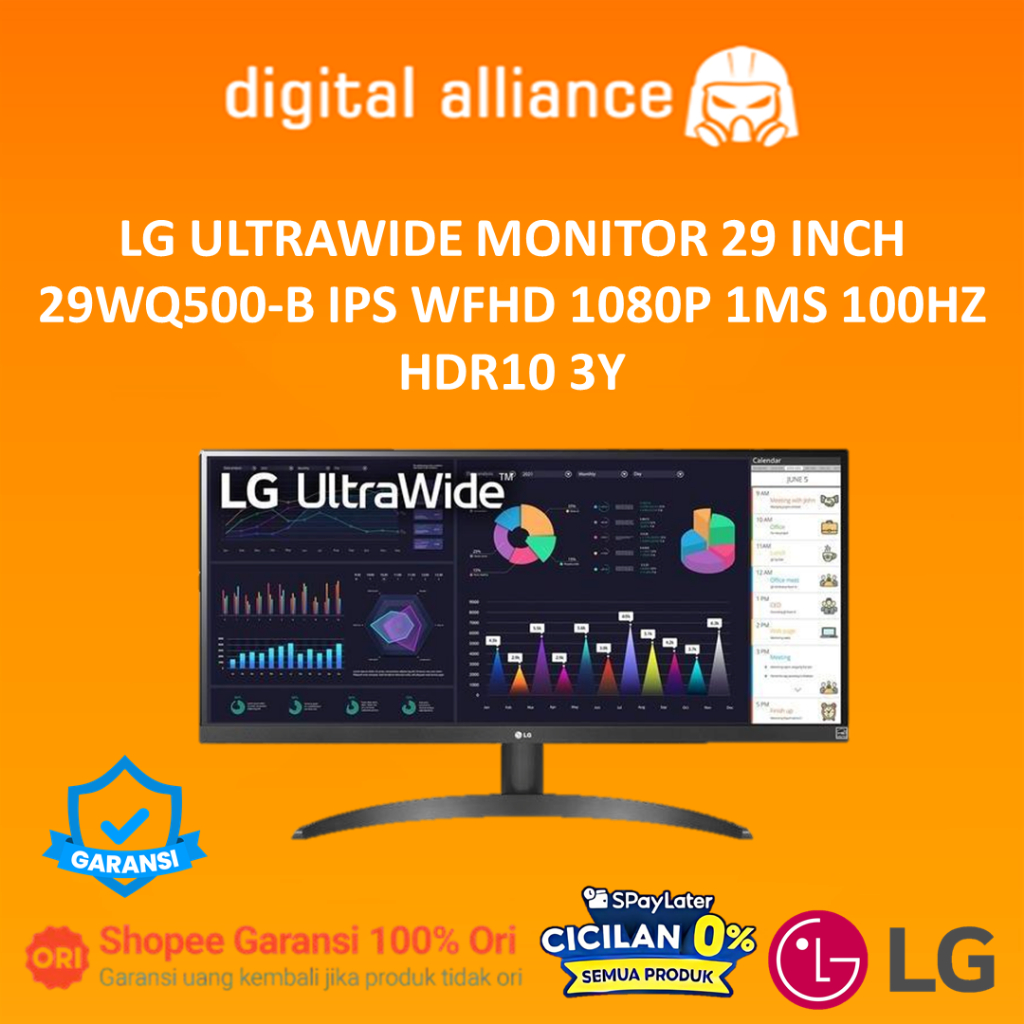 Jual LG ULTRAWIDE MONITOR 29 INCH 29WQ500-B IPS WFHD 1080P 1MS 100HZ ...