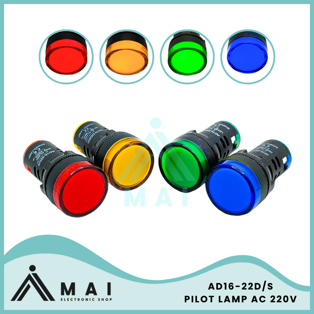 Jual Pilot Lamp AD16-22D/S AC 220V Lampu Indikator Lampu Panel 22mm ...