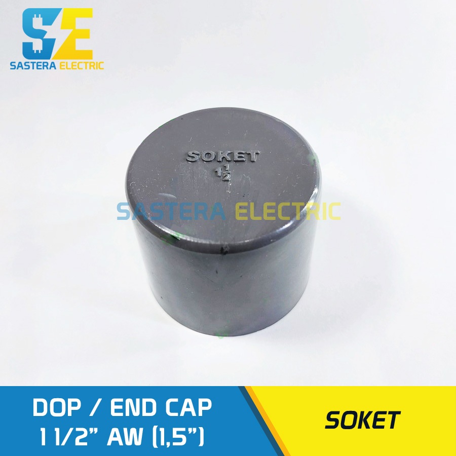 Jual Dop 1 1/2" inch PVC SOKET | Cap 1,5" | Tutup Pipa 1 1/2" / Dop ...