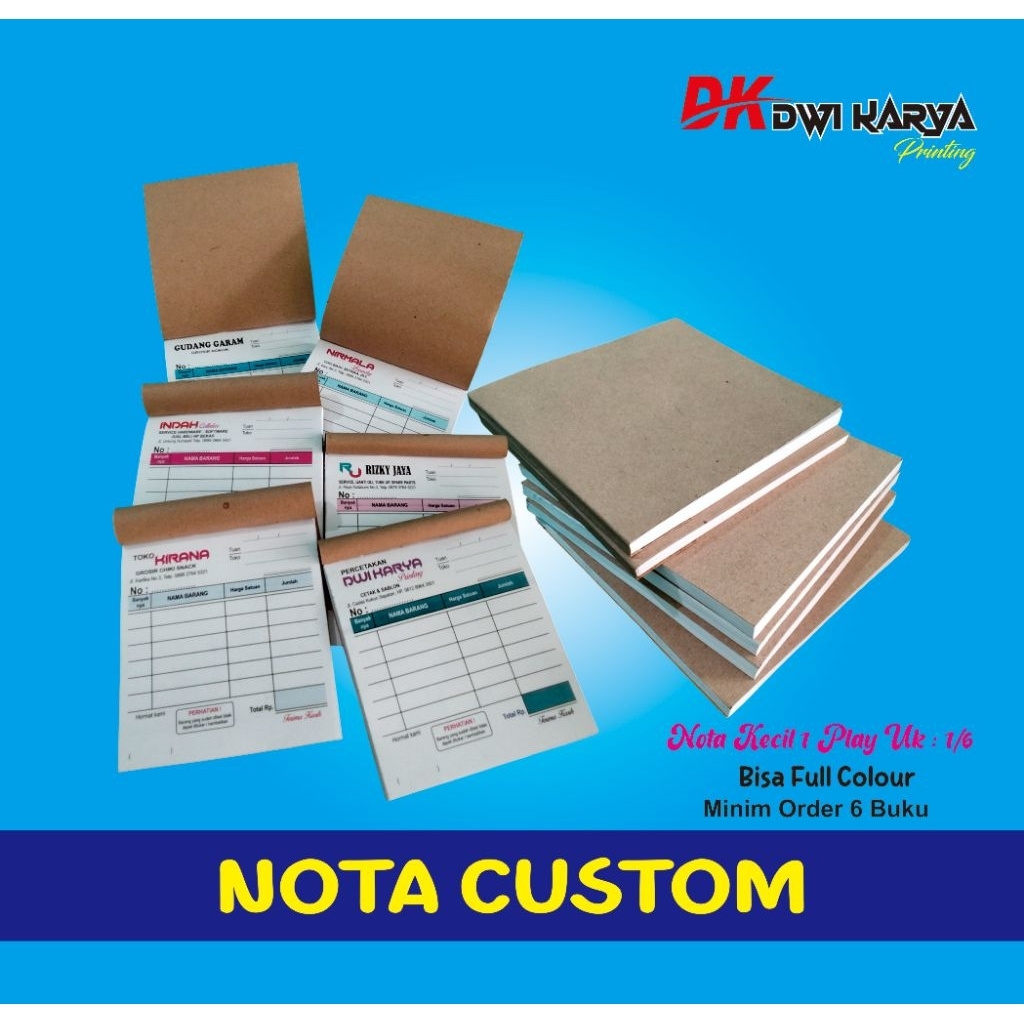 Jual BUKU NOTA CUSTOM 1/6 FOLIO 1 PLAY ISI 50 LEMBAR. COCOK UNTUK TOKO ...