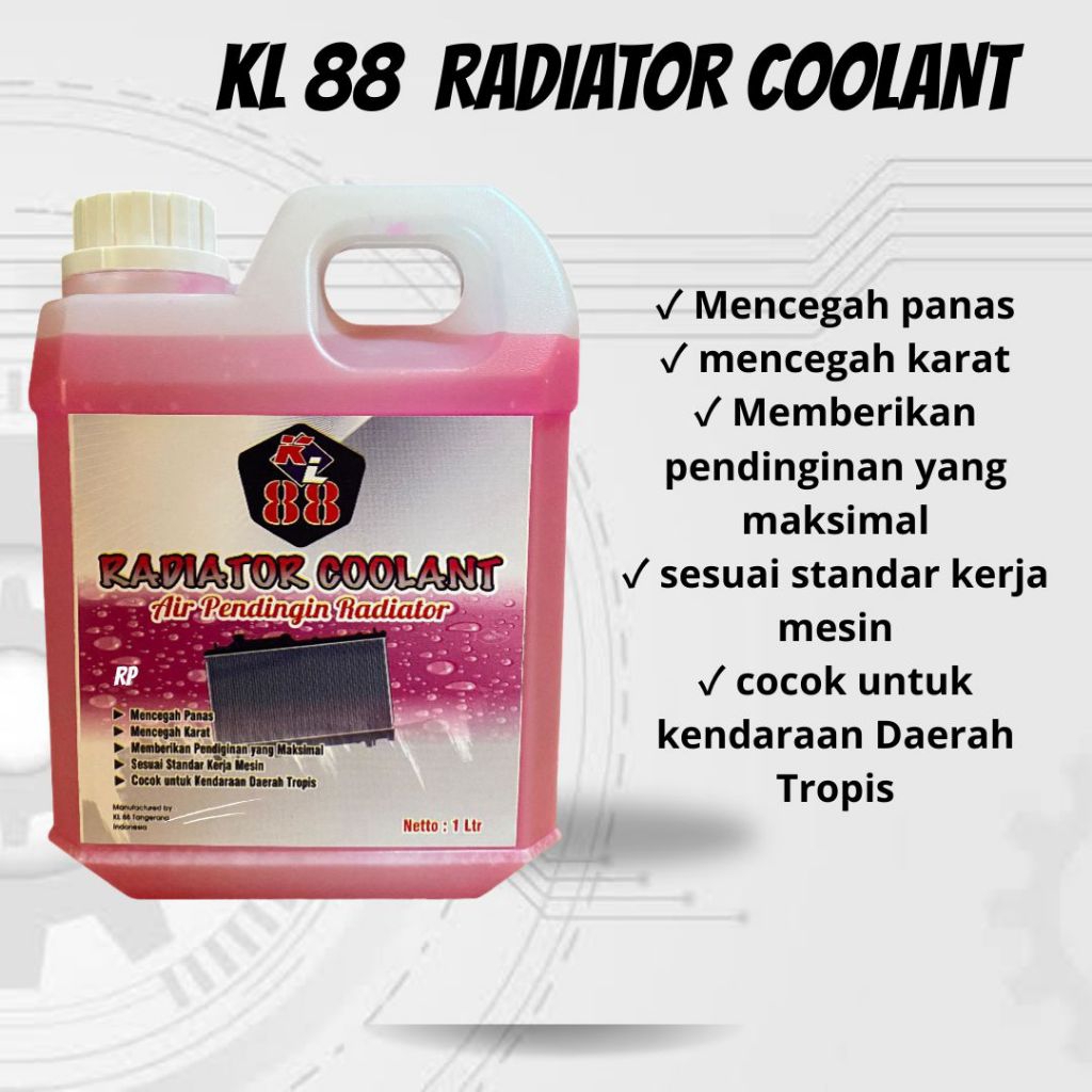 Jual KL88 RADIATOR COOLANT cairan pendingin mesin warna Pink dan Hijau ...