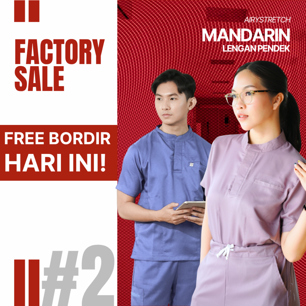 Jual [AIRY STRETCH] Scrub Baju OK Mandarin Pendek - Warna II - Stasis ...