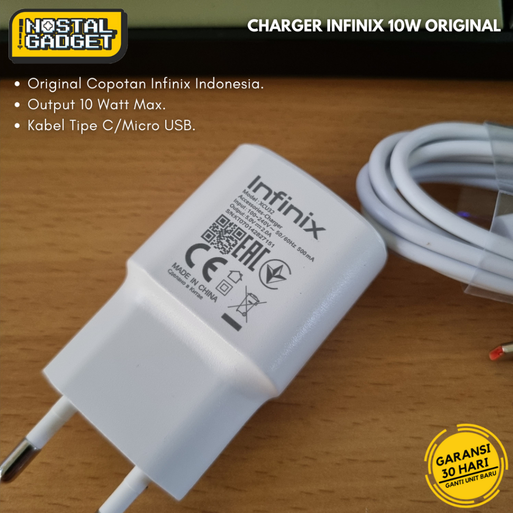 Jual Charger HP Infinix Micro USB Tipe C 10W Smart 4 5 6 NFC HD Plus ...