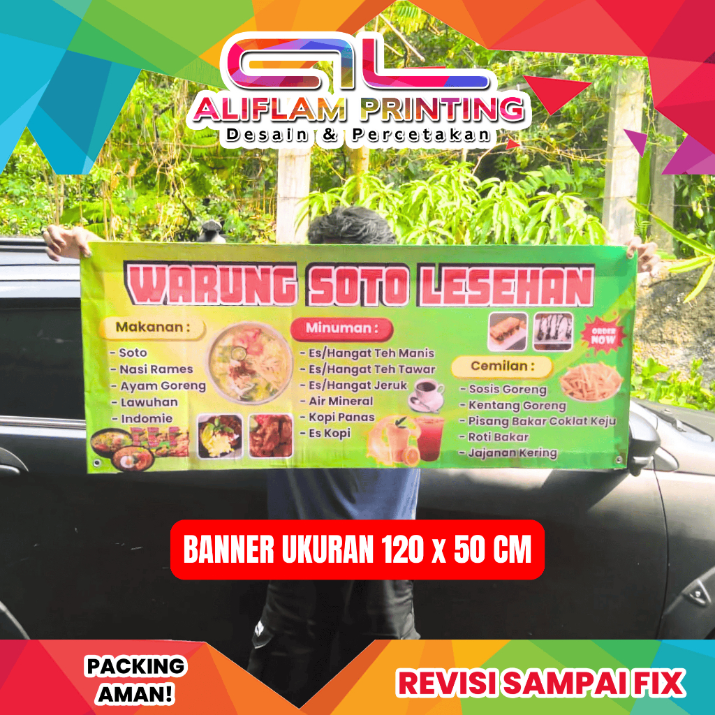 Jual CETAK BANNER SPANDUK UKURAN 120x50 CM | GRATIS DESAIN | Revisi Sampai Fix | Shopee Indonesia