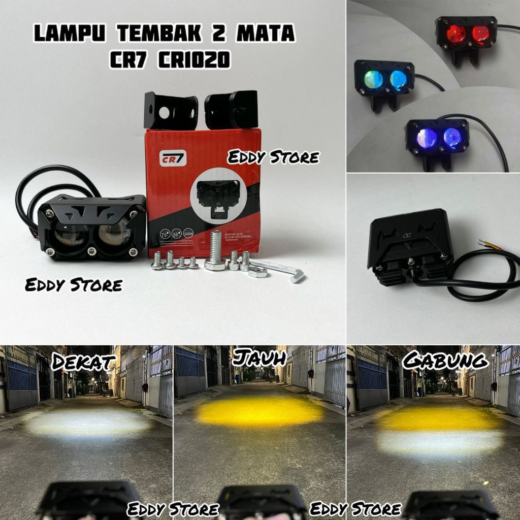 Jual Lampu Tembak LED 2 Mata Lensa CR7 Plus Topi CR 1020 - plus devil ...