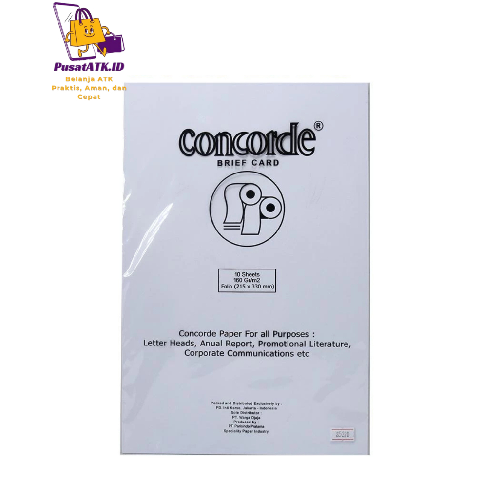 Jual Kertas Concord/ Concorde 160 gr Folio isi 10 lembar | Shopee Indonesia