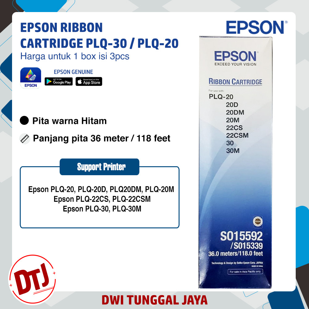 Jual Epson Ribbon Cartridge PLQ30 / PLQ20 Original (S015592) | Shopee ...