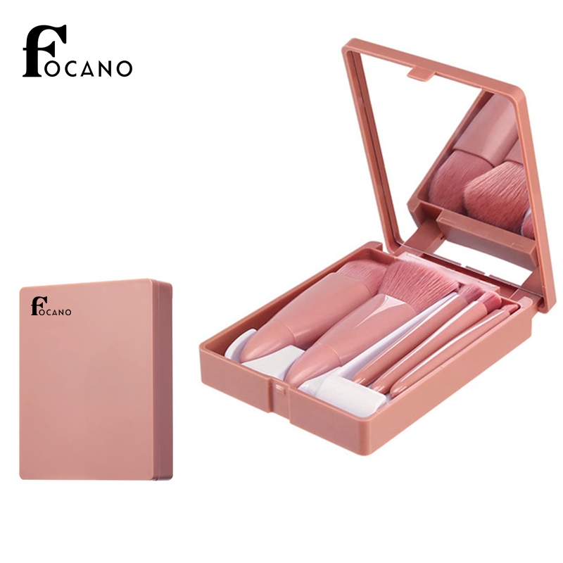 Jual FOCANO Kuas Make Up isi 5 pcs + CERMIN Kotak/Makeup Brush 5in1 Set ...