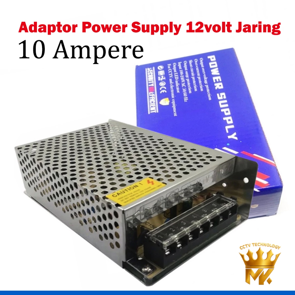 Jual Adaptor Power Supply 10A 12v PSU Jaring CCTV LED AC 220volt | Shopee Indonesia
