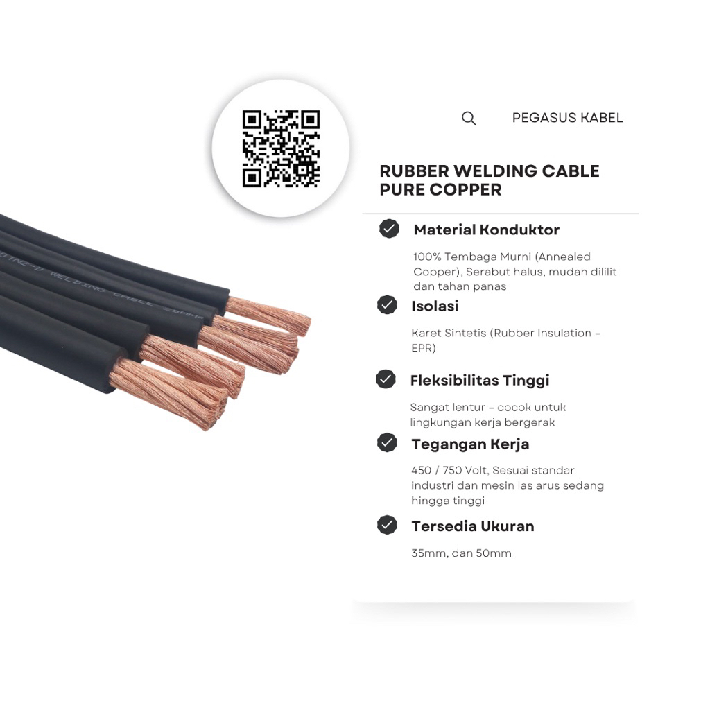 Jual Rubber Welding Cable Pure Copper (Kabel Las Berlapis Karet dengan ...