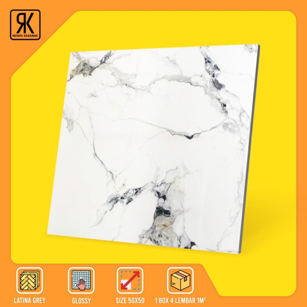 Jual Keramik Lantai Glossy Cutting Platinum 50x50 Latina Grey | Shopee ...
