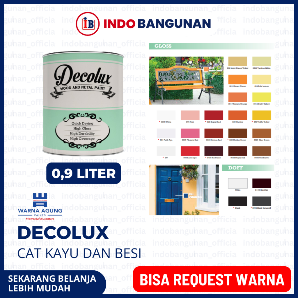 Jual CAT MURAH KAYU DAN BESI WARNA AGUNG DECOLUX 0,9LT | Shopee Indonesia