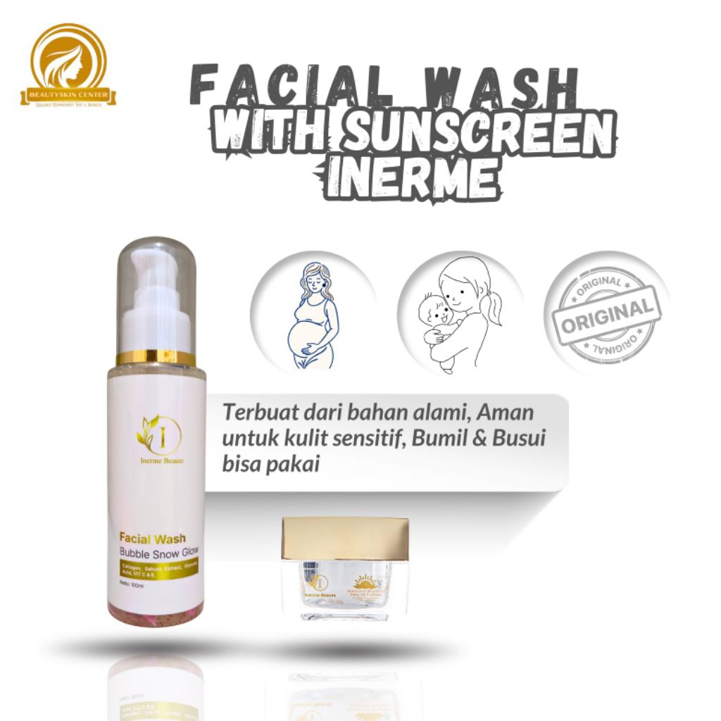 Jual Inerme Beaute Skincare All varian Facial Wash Buuble Snow Glow ...