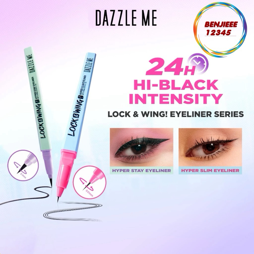 Jual DAZZLE ME Duo Eyeliner Lock & Wing – Hyper Stay & Hyper Slim | Eyeliner Tahan Lama 24 Jam ...