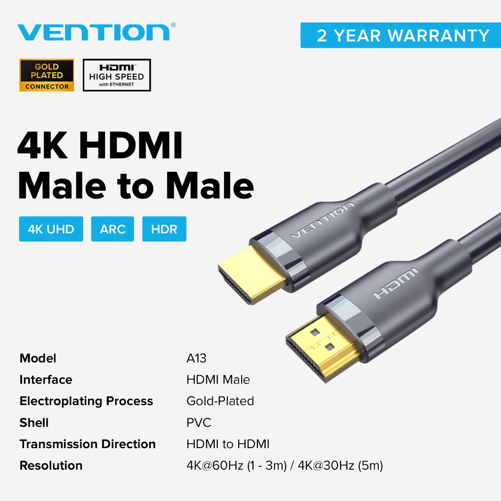 Jual Vention 4K HDMI Male to HDMI Male PVC Cable | Shopee Indonesia
