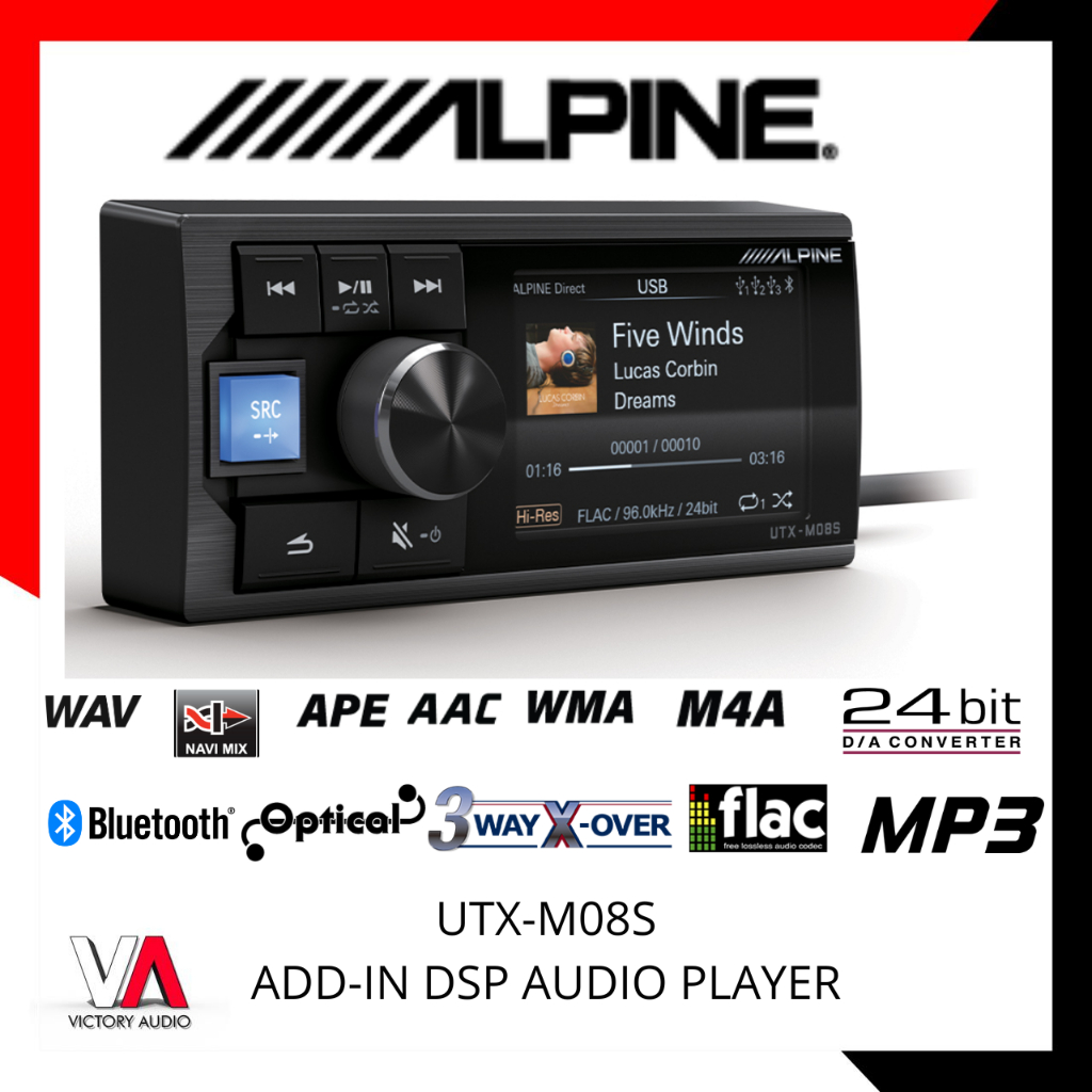 Jual Alpine UTX-M08S DSP Audio Player USB Dual Depan & Belakang ...