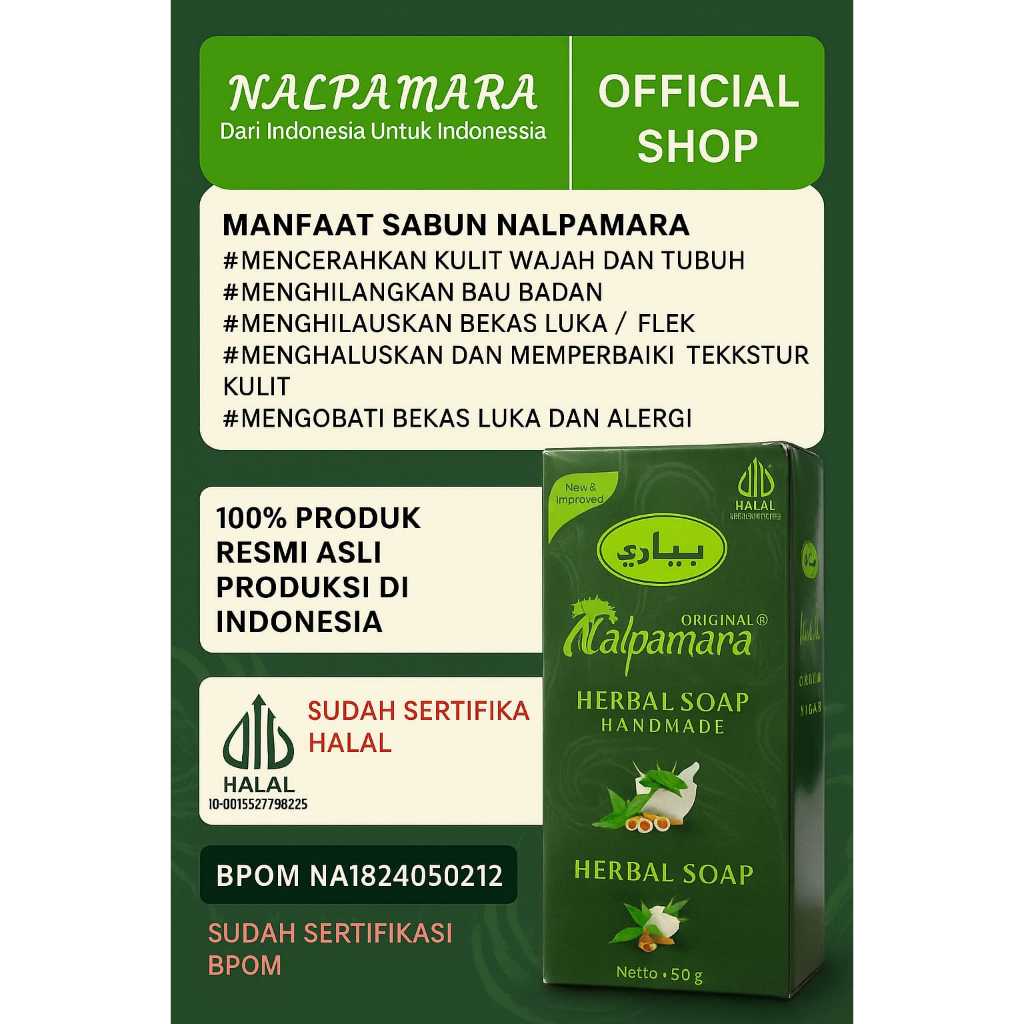 Jual Sabun NALPAMARA ORIGINAL HALAL BPOM Sabun Arab Herbal Soap ...