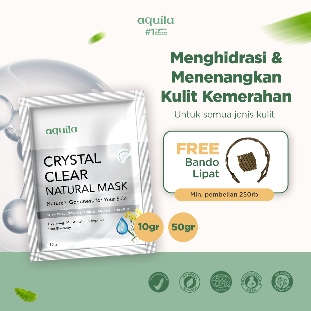 Jual Aquila Crystal Clear Natural Mask with Collagen, Hyaluron ...