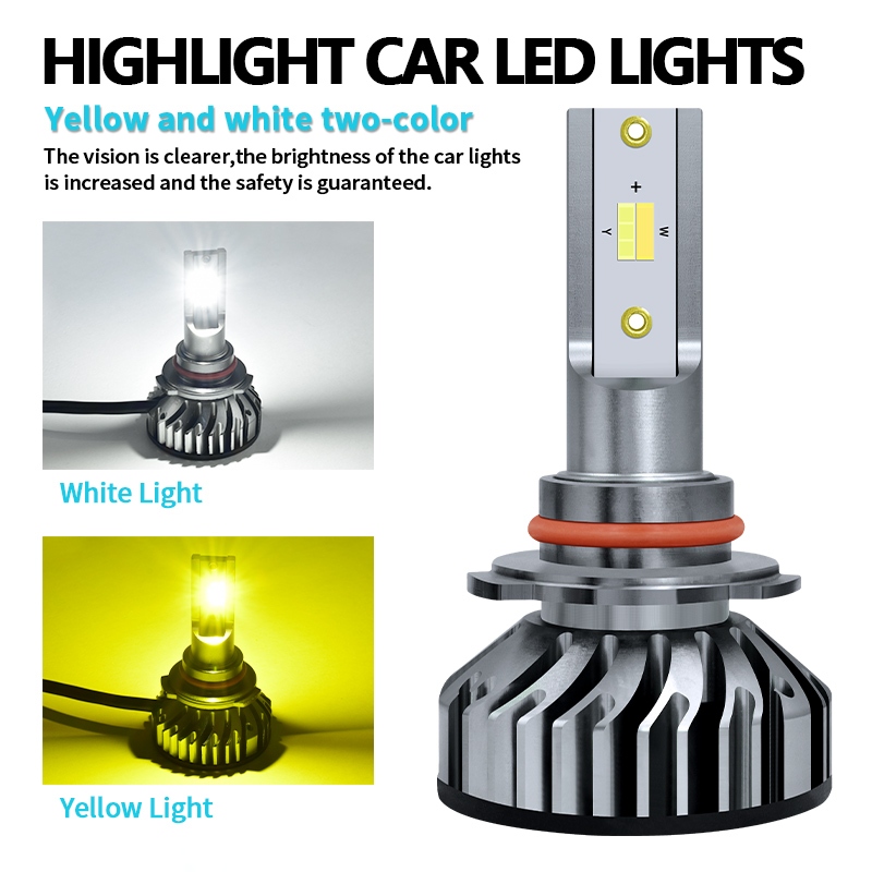 Jual Lampu Utama LED 3 Warna 2 Dual CSP H1 H3 H4 H7 H11 HB3 HB4 Mobil ...