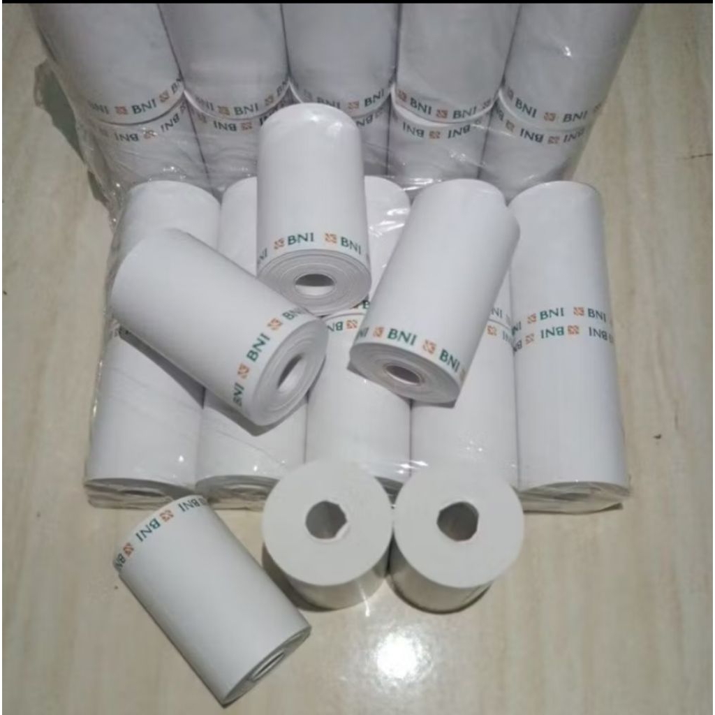 Jual kertas struk thermal logo BNI ukuran 58x30mm paket 10rol/10pcs ...