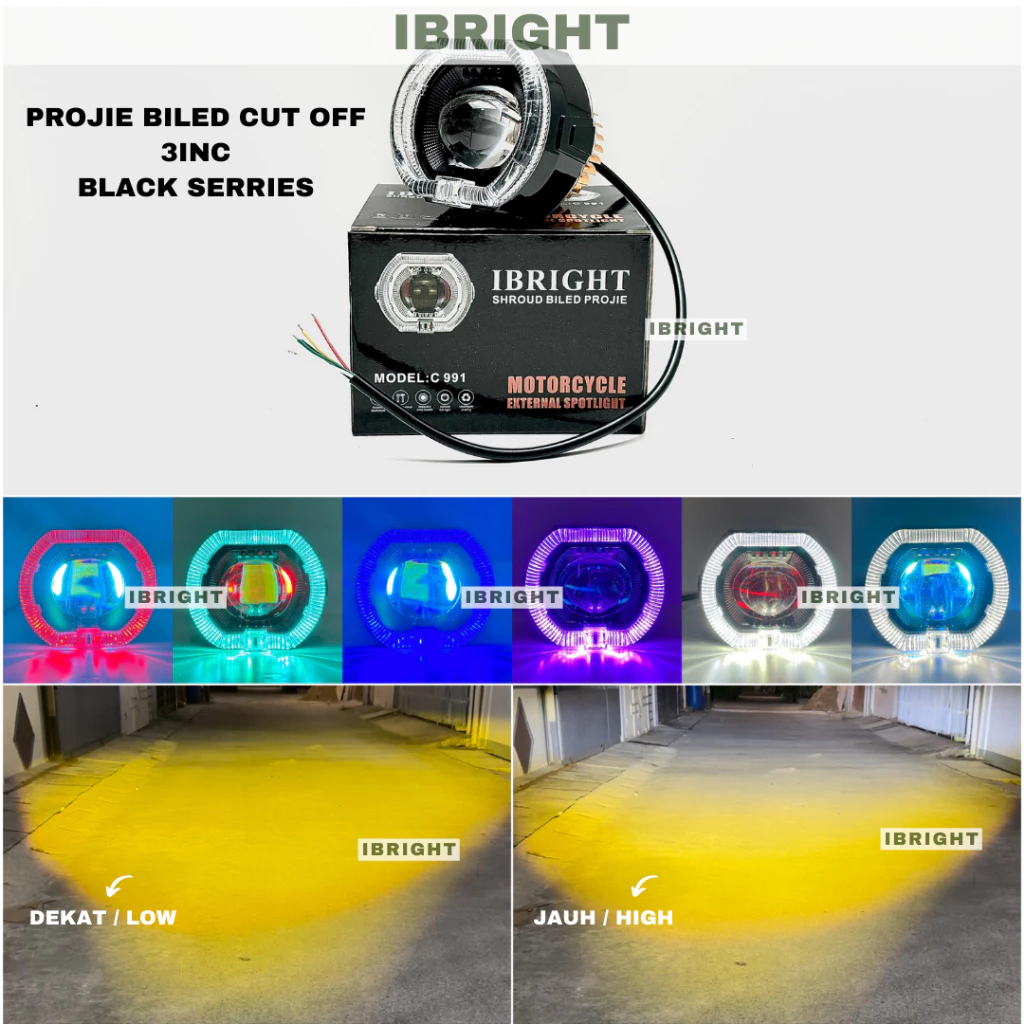 Jual IBRIGHT - Projie Biled Cut off 3inc Black serries - PBCO-C991 ...